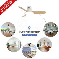 China Flush Mounted Ceiling Fan With Light Remote Dimmable Led Light for sale