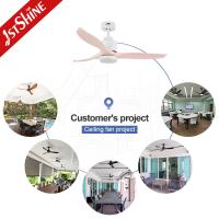 China Pink Low Profile ABS Plastic Blade Ceiling Fan With LED Light Remote Control for sale