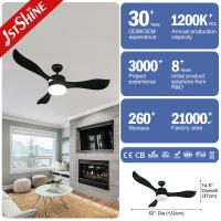 China 33.3W 52inch 5 Speed Remote Control Plastic LED Ceiling Fan With Light for sale