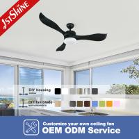 China 33.3W 52inch 5 Speed Remote Control Plastic LED Ceiling Fan With Light for sale