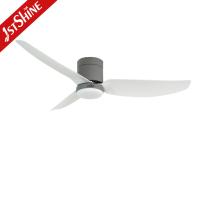 China Low Profile Decorative Flush Mount Ceiling Fan With LED Light And Remote Control for sale