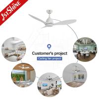China Energy Saving Remote Control Ceiling Fan with 3 Plastic Blades in White Decorative Design for sale