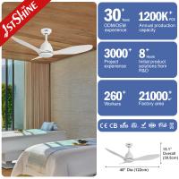 China Energy Saving Remote Control Ceiling Fan with 3 Plastic Blades in White Decorative Design for sale