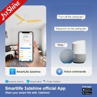 China Plastic Ceiling Fan With Light China Supplier Modern Fandelier Smart App Control for sale