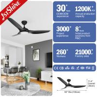 China Led 35w 6 Speed DC Motor Ceiling Fan With Remote Control Black ABS Blades for sale