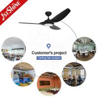 China Led 35w 6 Speed DC Motor Ceiling Fan With Remote Control Black ABS Blades for sale