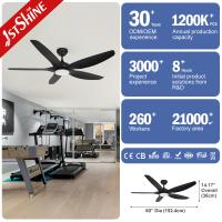 China Black Modern Ceiling Fan With LED Light 5 ABS Blade Cooling Air for sale
