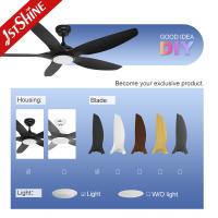 China Black Modern Ceiling Fan With LED Light 5 ABS Blade Cooling Air for sale