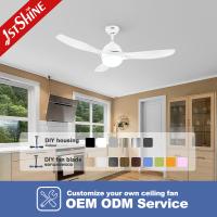 China 48 Inch Modern Indoor Ceiling Fan With 3 CLR Brightness LED Light for sale