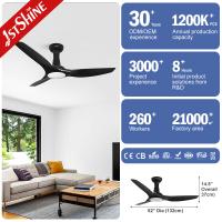 China 2700K 3000K 5000K Acrylic Plastic Ceiling Fan Modern Easy Clean for sale