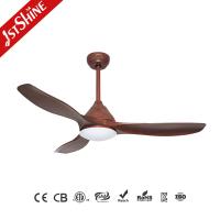 China 48in Plastic LED Ceiling Fan 220V 50HZ With Wood Grain Blades for sale