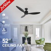China Small And Low Profile Black Modern Ceiling Fan DC Motor ABS Blade for sale