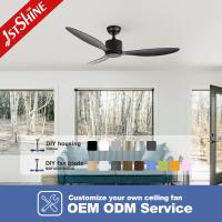 China Small And Low Profile Black Modern Ceiling Fan DC Motor ABS Blade for sale