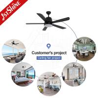 China Living Room 52 Inch Large Air Flow LED Ceiling Fan ABS Blade Body LED Lamp for sale