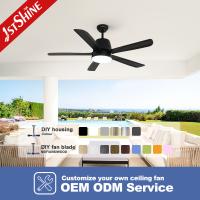 China Living Room 52 Inch Large Air Flow LED Ceiling Fan ABS Blade Body LED Lamp for sale