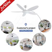 China DC Motor 5 ABS Blades Ceiling Fan , White 3 Color Led Light Decorative Ceiling Fan for sale