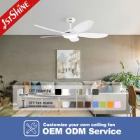 China DC Motor 5 ABS Blades Ceiling Fan , White 3 Color Led Light Decorative Ceiling Fan for sale