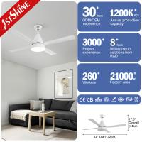 China 52 Inches White LED Ceiling Fan , Quiet DC Motor Modern Fan Light for sale