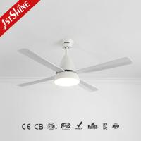 China 52 Inches White LED Ceiling Fan , Quiet DC Motor Modern Fan Light for sale