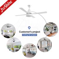 China 52 Inches White LED Ceiling Fan , Quiet DC Motor Modern Fan Light for sale