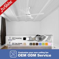 China 52 Inches White LED Ceiling Fan , Quiet DC Motor Modern Fan Light for sale