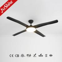 China Modern Black LED Ceiling Fan 4 ABS Blades Energy Saving DC Motor for sale