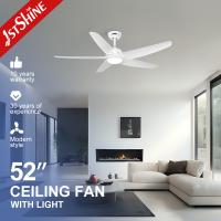 China White Ceiling Fan With Light 5 Plastic Blade DC Motor Energy Saving for sale