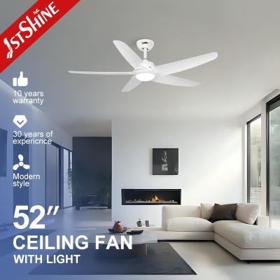 China White Ceiling Fan With Light 5 Plastic Blade DC Motor Energy Saving for sale