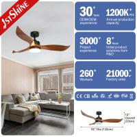 China 5 Speed Remote Control Plastic Decorative Ceiling Fan With 18W LED Light for sale