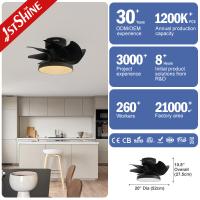 China Decorative Quiet DC Motor Flush Mount Small Ceiling Fan With Led Light for sale