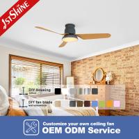 China Remote Control Decorative Flush Mount Ceiling Fan 6 Speed With Light for sale