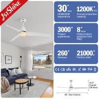 China 5 Speed 35W Modern 52 Inch Ceiling Fan With Light Remote Control for sale