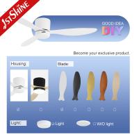China White Energy Saving DC Motor Bedroom Low Profile Ceiling Fan With Light for sale