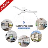 China 52 Inches Ceiling Fan Light White Plastic Blades dc Motor Low Profile Living Room for sale