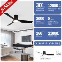 China Manufacture Fan Low Profile Dimmable Led Ceiling Fan With ABS Blade Black for sale