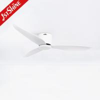 China White Modern Flush Mount Ceiling Fan , DC Motor Kitchen Fan Light for sale