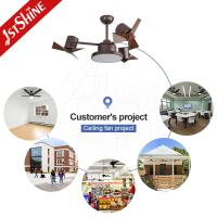 China 44 Inch Plastic Ceiling Fan with 3 Colors LED Light and Remote Control for Indoor Use for sale