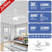 China 34 Inches Modern Ceiling Fan , DC Motor Plastic Blades White Quiet Ceiling Fan for sale