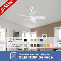 China 34 Inches Modern Ceiling Fan , DC Motor Plastic Blades White Quiet Ceiling Fan for sale