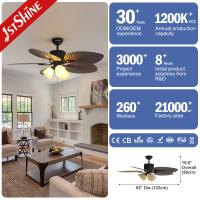 China 52 Inches Decorative Ceiling Fan With Light Kit Pull Chain Ac Motor for sale