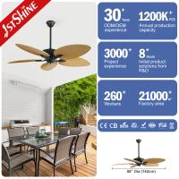 China 56 Inches DC Motor Tropical Style Ceiling Fan , Remote Control 5 Blades Ceiling Fan for sale