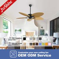 China 56 Inches DC Motor Tropical Style Ceiling Fan , Remote Control 5 Blades Ceiling Fan for sale