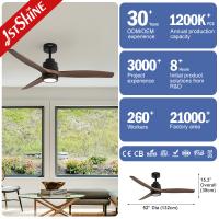 China Lower Noise 52 Inch Ceiling Fan with 6 Speed Choice Smart Remote Control and DC Power Source for sale