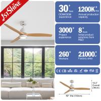 China White Silent DC Ceiling Fan With 6 Speed Choice Smart Remote Control for sale