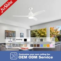 China Low Profile DC110V Dimmable LED Ceiling Fan Reversible Quiet DC Motor for sale