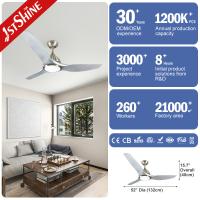 China OEM 52 Inch 220v Dimmable LED Plastic Ceiling Fan Custom Logo for sale
