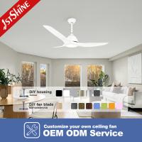 China Remote Control Plastic Ceiling Fan With Integrated 18 Watt LED Light for sale