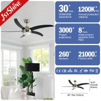 China 53.4w Modern LED Ceiling Fan 3 Speed Choice With Reversible Motor for sale