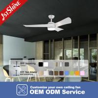 China Plastic Blades 3 Color LED Dimmable Ceiling Fan With Remote Control 38W 230V/50HZ for sale
