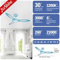 China 44 Inch 3 ABS Blades Dimmable LED Ceiling Fan 230V For Bedroom for sale